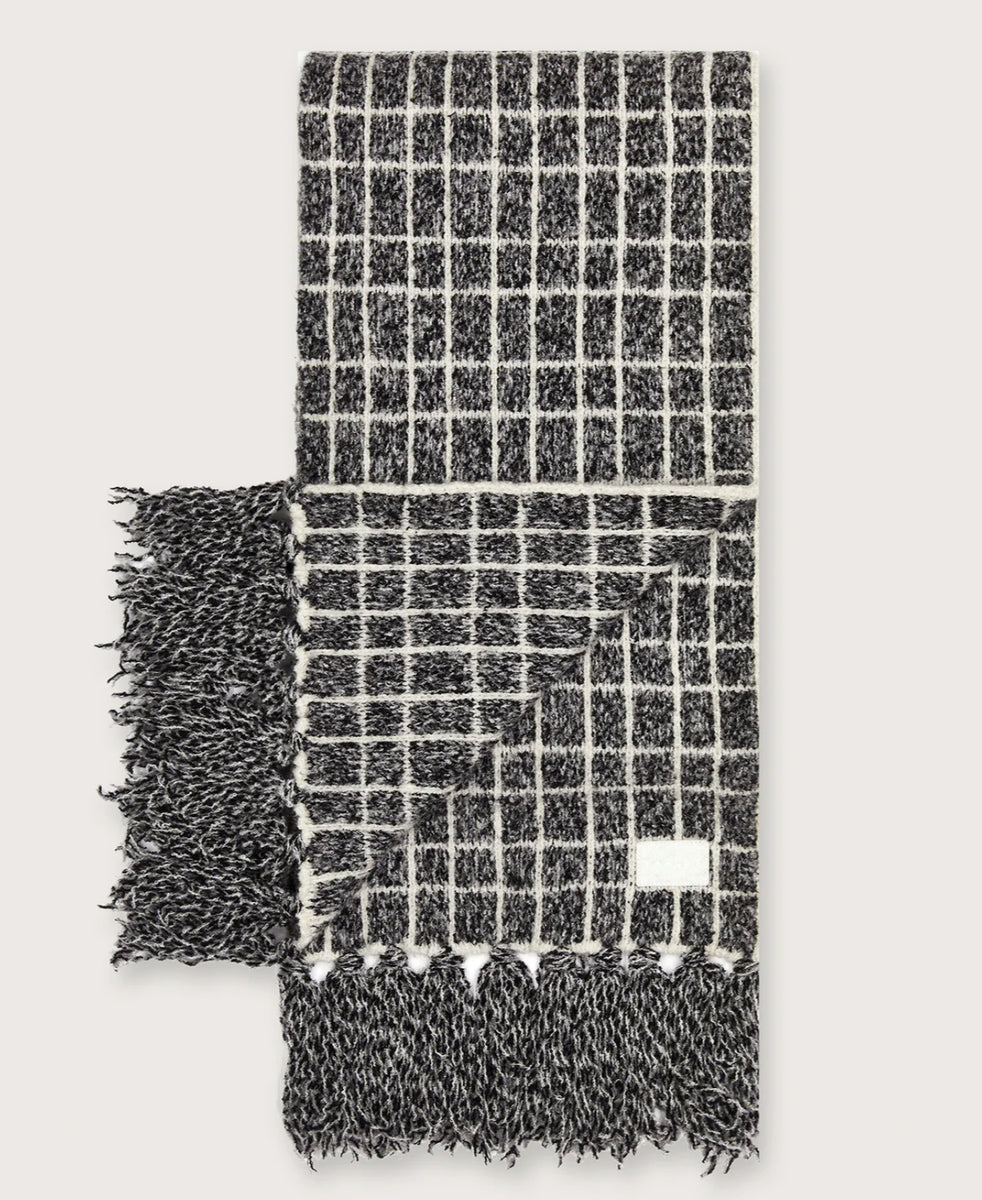 Lindsey Check Knit Scarf Charcoal – Blush Boutique AK