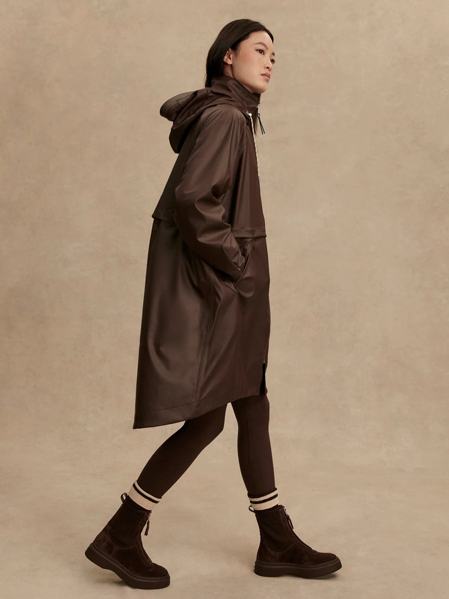 Kirsten Tain Coat Dark Truffle – Blush Boutique AK